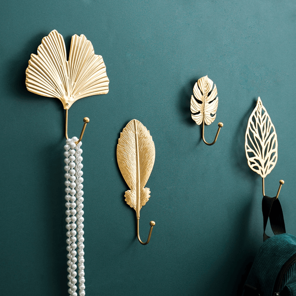 silver leaf wall hook