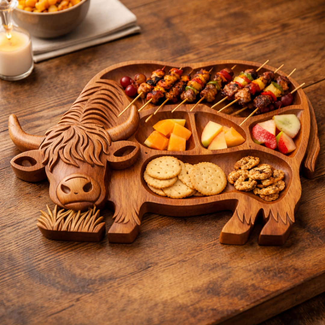 Highland Feast™ - Rustic Cow Charcuterie Board | Lily & Eden